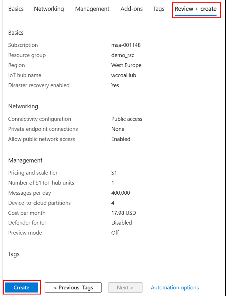Create An Iot Hub And A Device