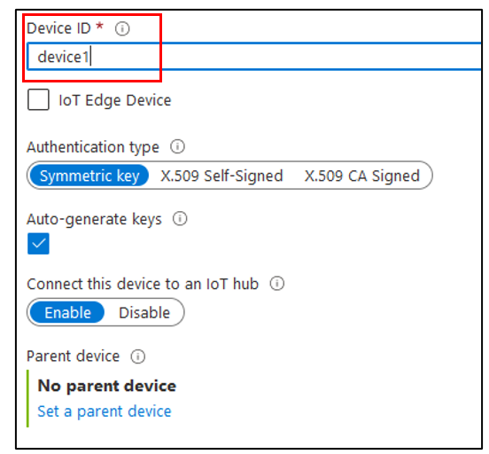 Create an Iot hub and a device